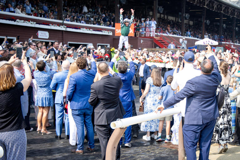 With Frankie Dettori Stepping On The Gas Early, Raging Torrent Upsets ...