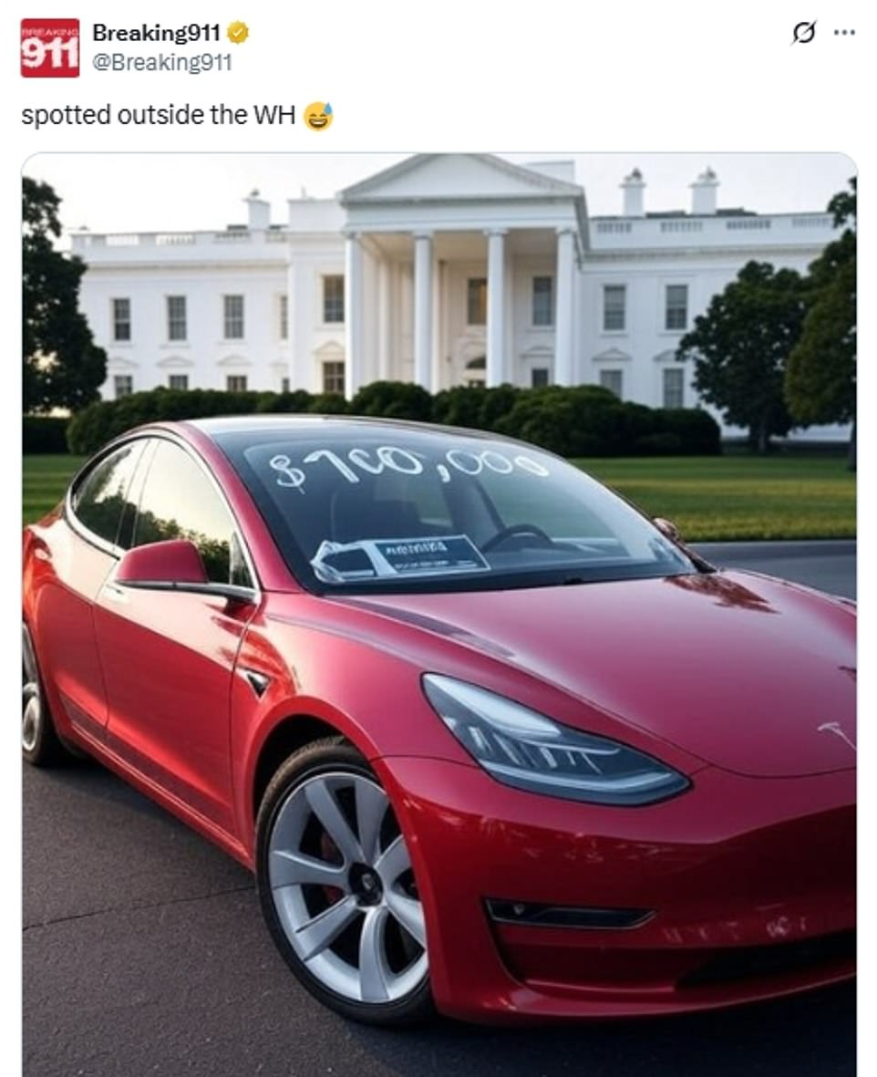 Musk's AI bot used to mock him with image of Tesla on sale