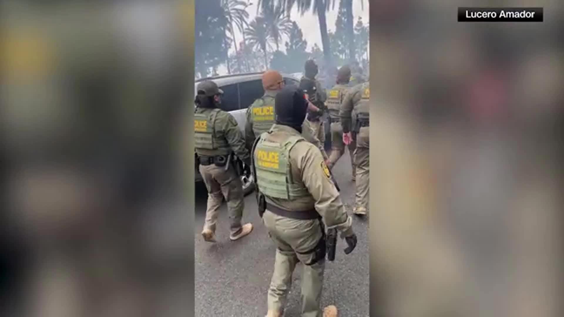 RAW VIDEO: Federal authorities in Paramount, California clash with anti ...