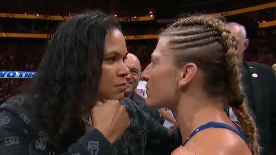 Amanda Nunes storms cage at UFC 316 to confirm comeback fight