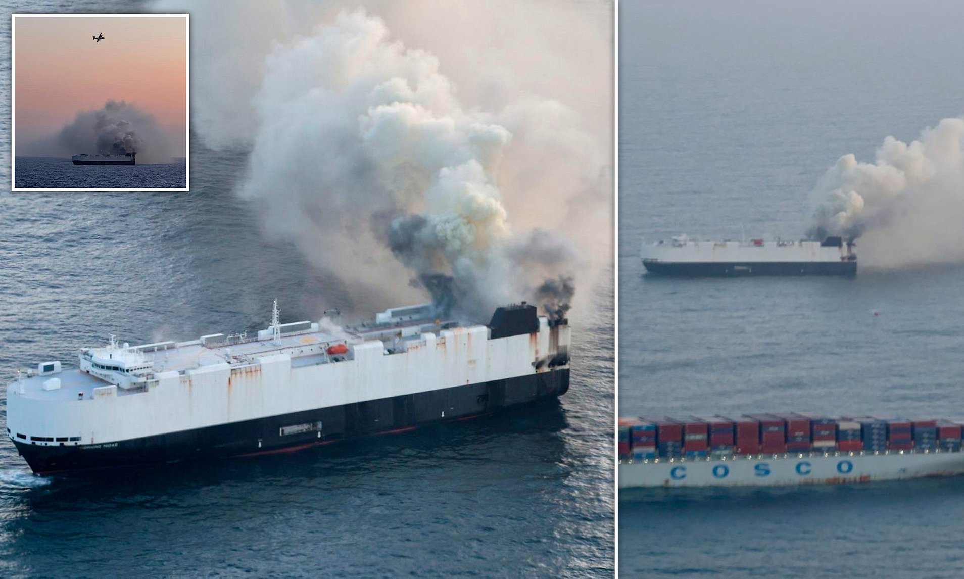 Cargo ship full of electric vehicles abandoned in Pacific Ocean after ...