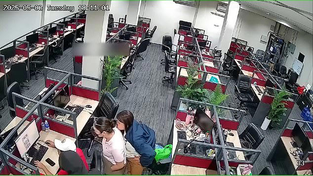 Hilarious moment scam centre workers have the tables turned on them