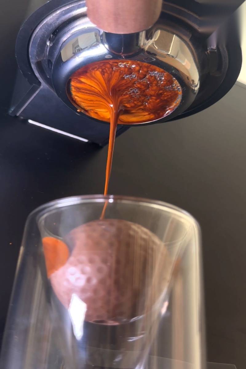 Espresso Drip Over Chocolate Sphere