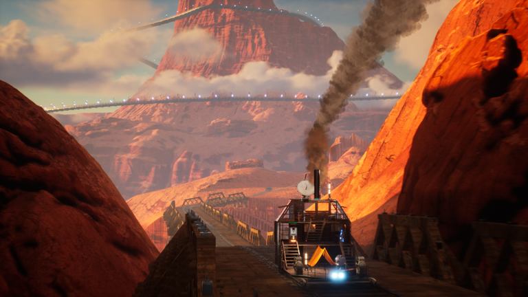 In co-op survival game Railborn, build the weirdest mobile train base ...