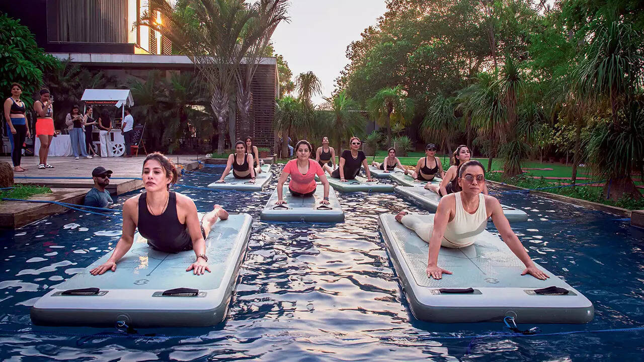 Float, stretch, unwind: Aqua board workouts are making waves