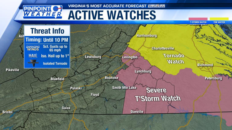 Pinpoint Weather: Severe Thunderstorm and Tornado Watches issued for ...