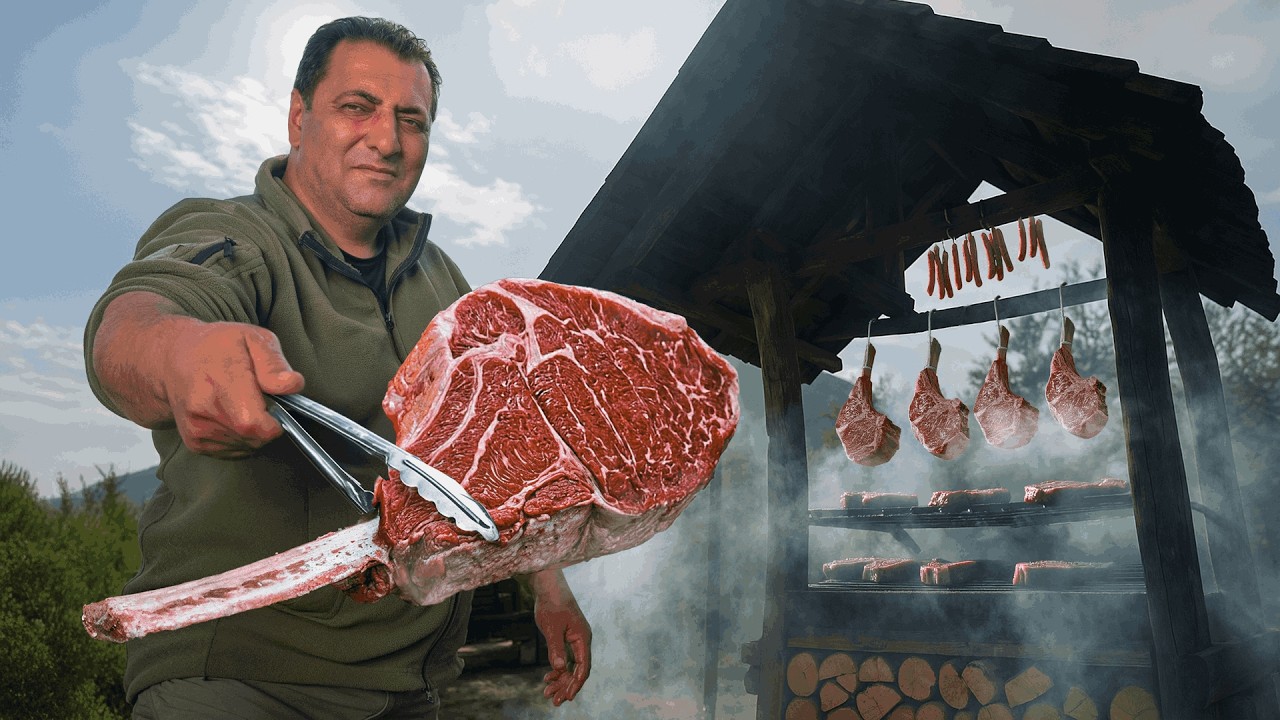 This Texas BBQ Pit Barely Holds These Giant Tomahawk Steaks!