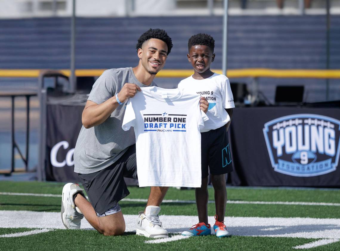 Panthers QB Bryce Young's football camp offers message that goes beyond ...