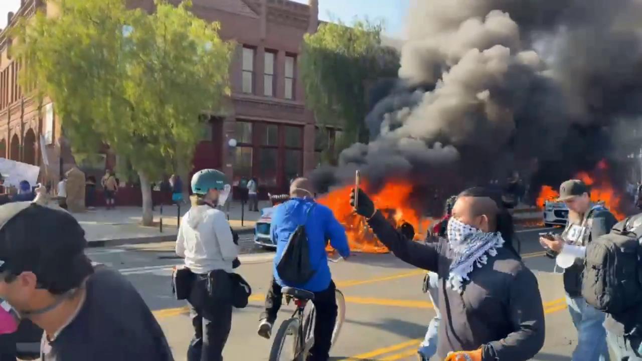 Google's Waymo self-driving taxi set alight in LA riots