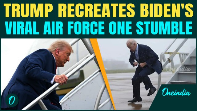Cameras Catch Trump Tripping on Air Force One — Internet Exposes Double ...