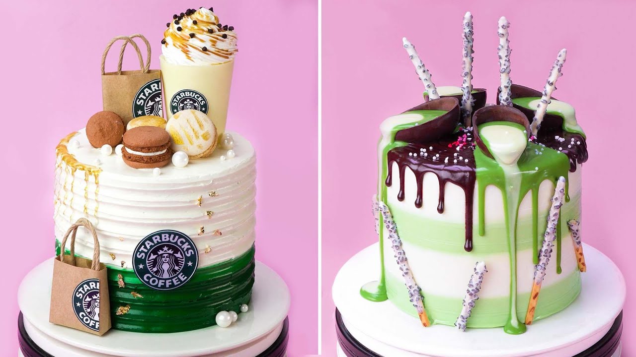 ☕ Satisfying Starbucks & Matcha Drip Taarten 🍵 | DIY Trendy Dessertkunst