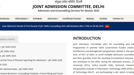 JAC Delhi Counselling 2025: Here's how to check round 1 seat allotment results at jacdelhi ...