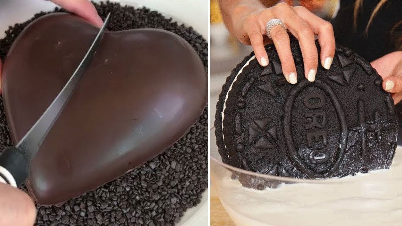 Gigantische Oreo Cake & Chocoladehart Smash! 🍫 | Satisfying Cake Video ...