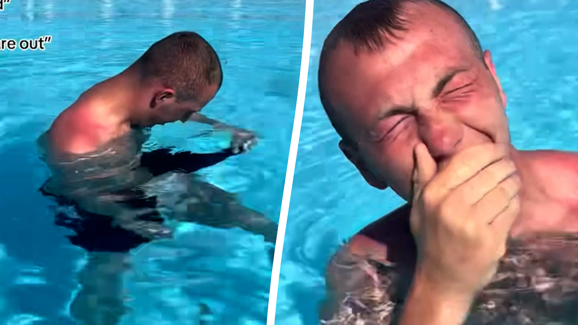 Man discovers he's wearing dissolving shorts mid-dip