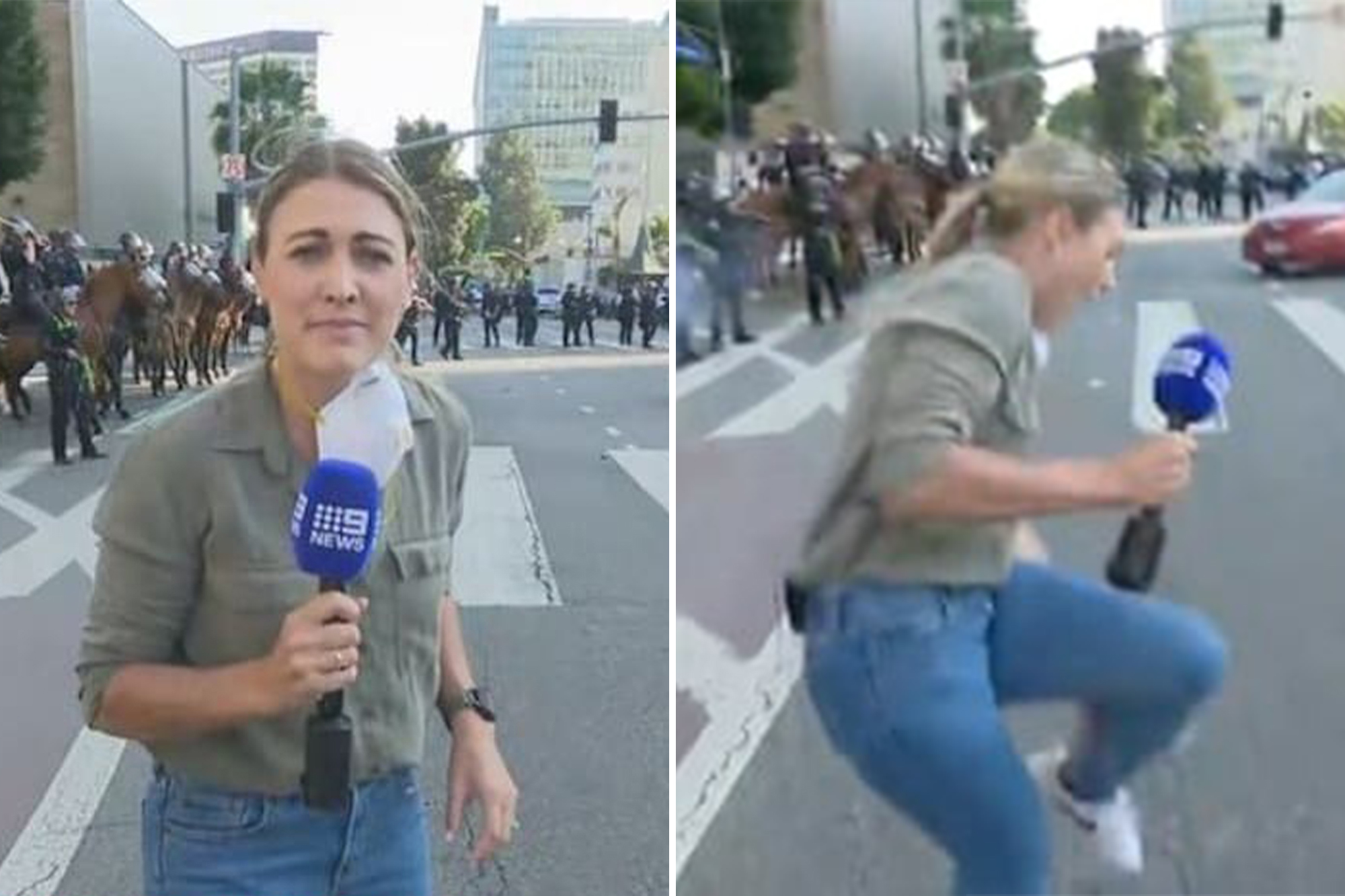 Australian news reporter shot with rubber bullet live on air while ...
