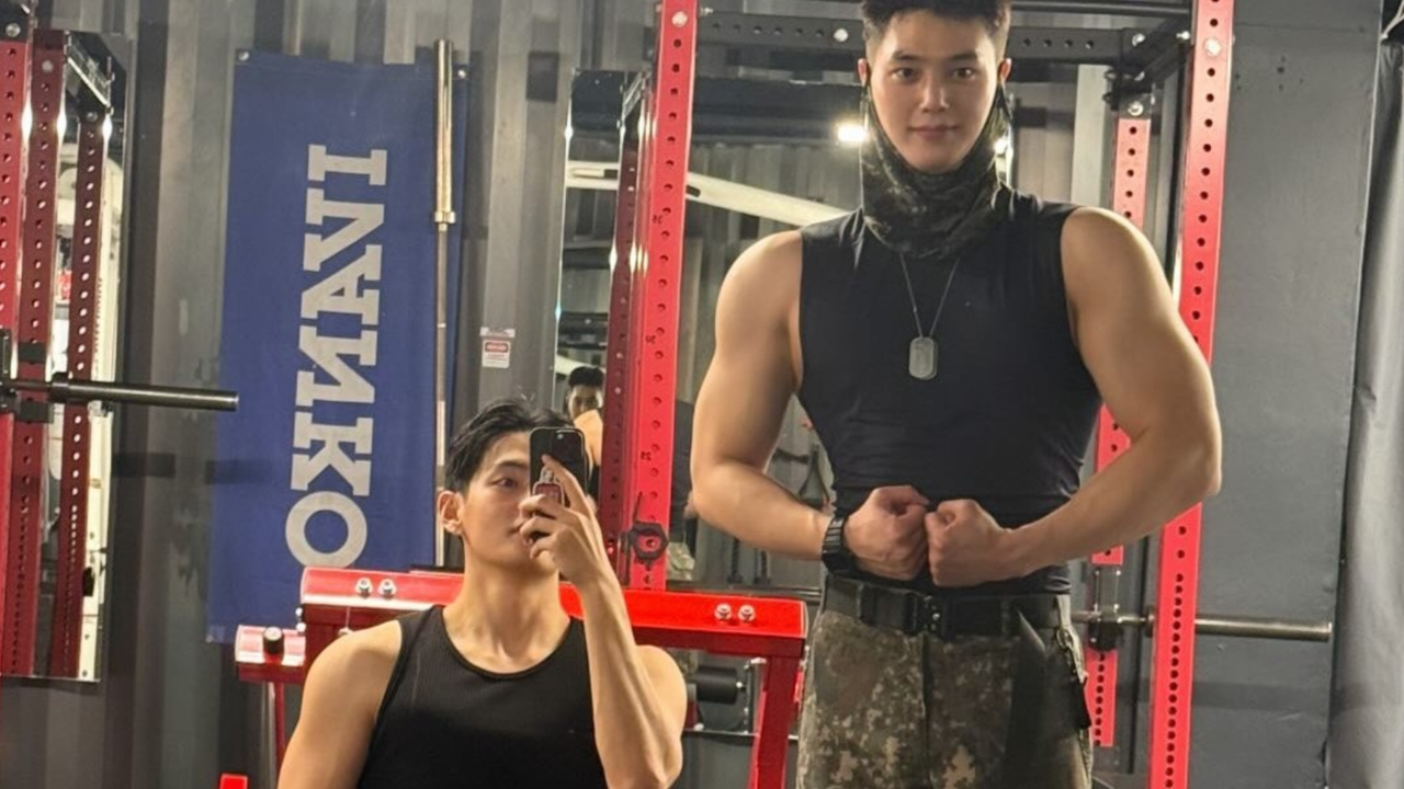 BTS V Casually Flexes Muscles In Internet-Breaking Photo With Song Kang ...