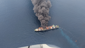 Singapore Flagged Container Ship Catches Fire Off Kerala Coast In 2nd