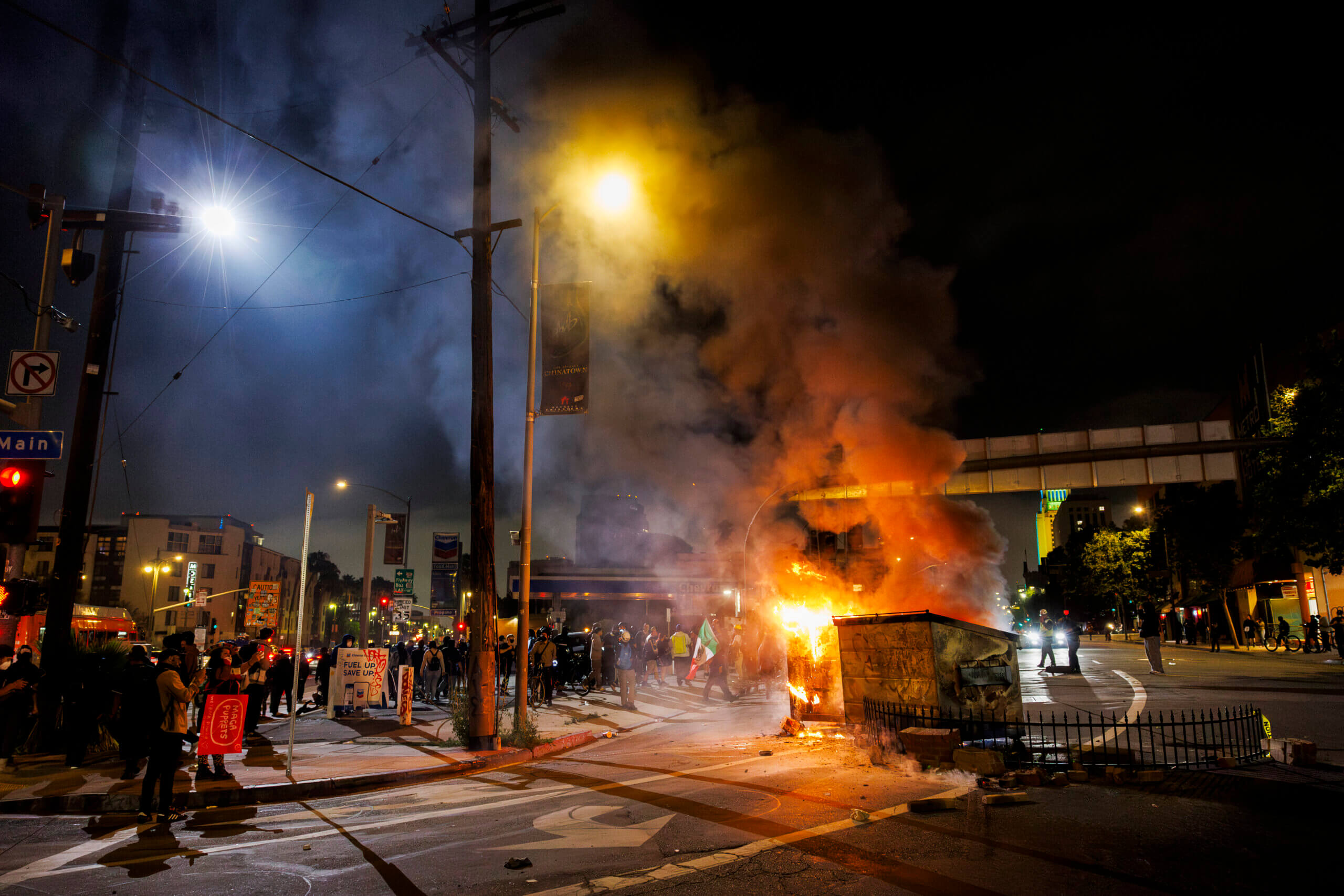 As fires burn in L.A., has Trump found his Reichstag fire moment?