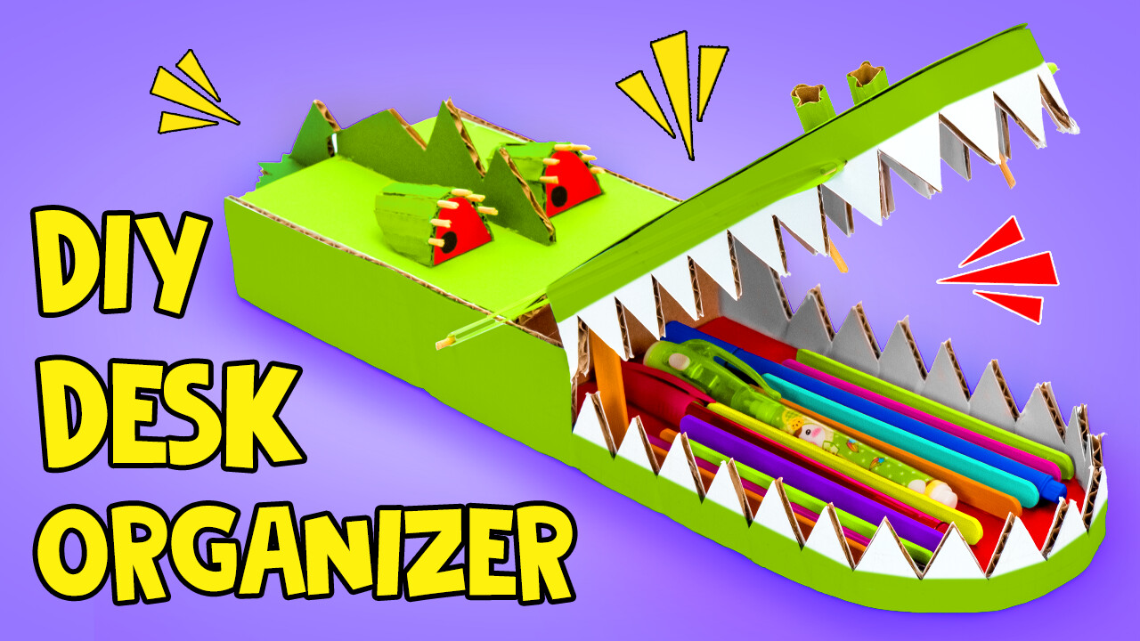 🐊 Croc Your Desk! Cardboard Organizer DIY
