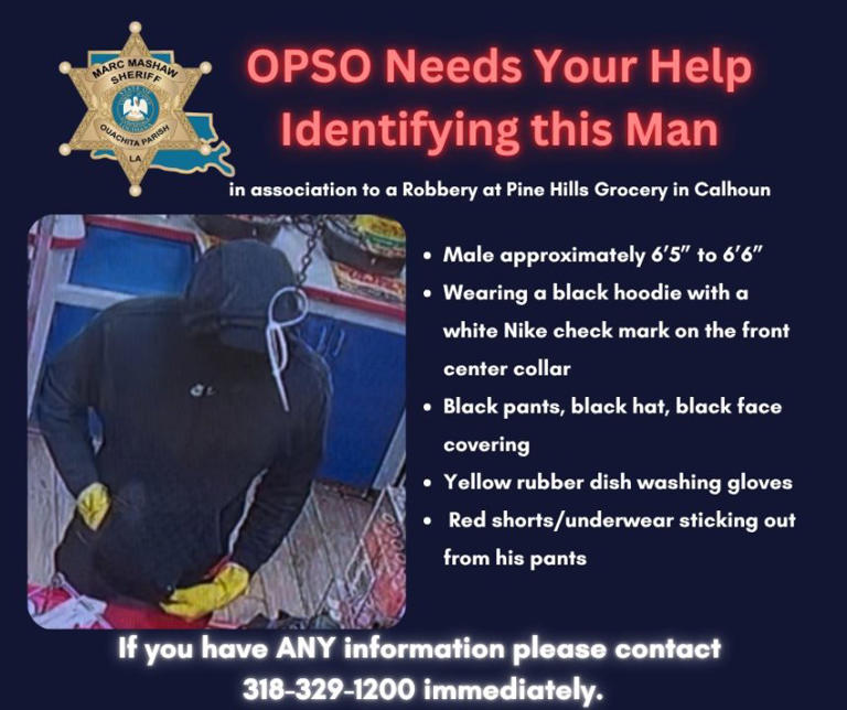 Ouachita Parish authorities attempting to identify Calhoun grocery ...