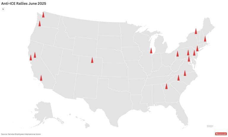 Map shows locations where anti-ICE protests are planned amid LA riots