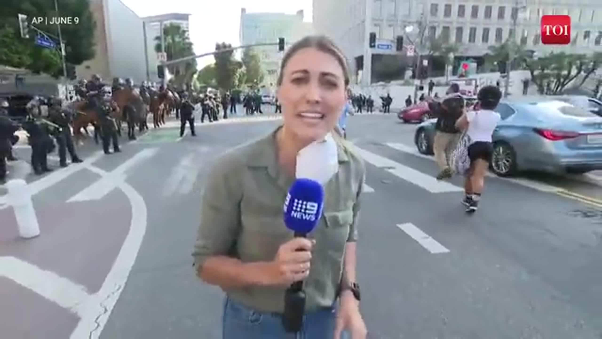 Watch: Journalist shot by rubber bullet in live Los Angeles protests ...