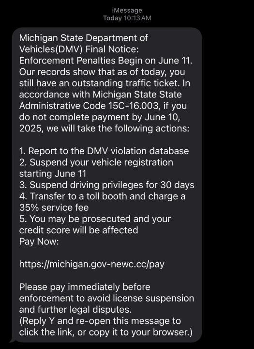 Don’t ‘pay immediately’: Michigan State Police issue text scam alert