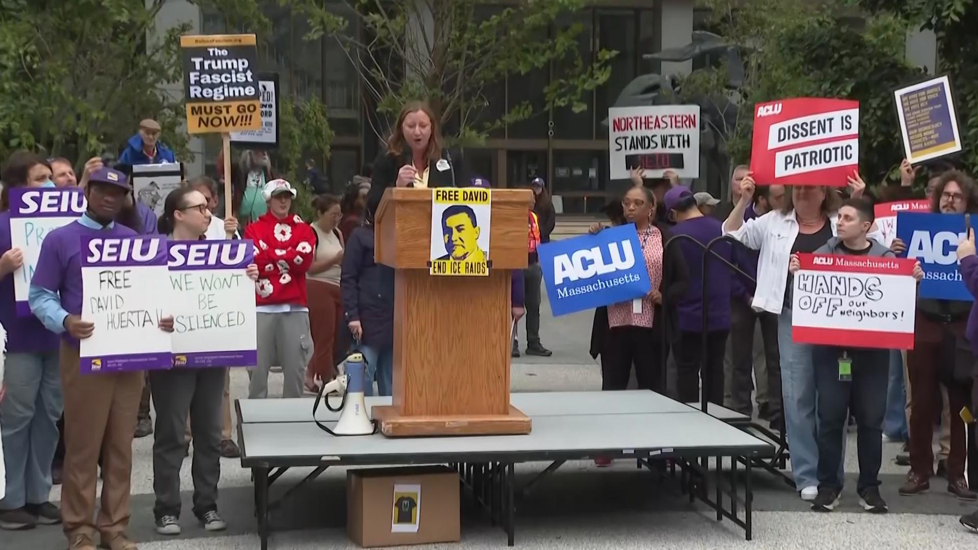 Hundreds protest in Boston in solidarity with LA and demand detained ...