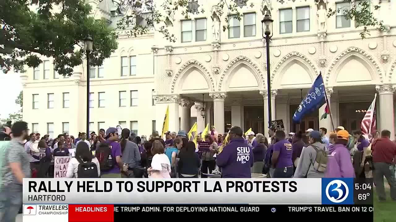 CT union members rally in support of their president, who was arrested ...