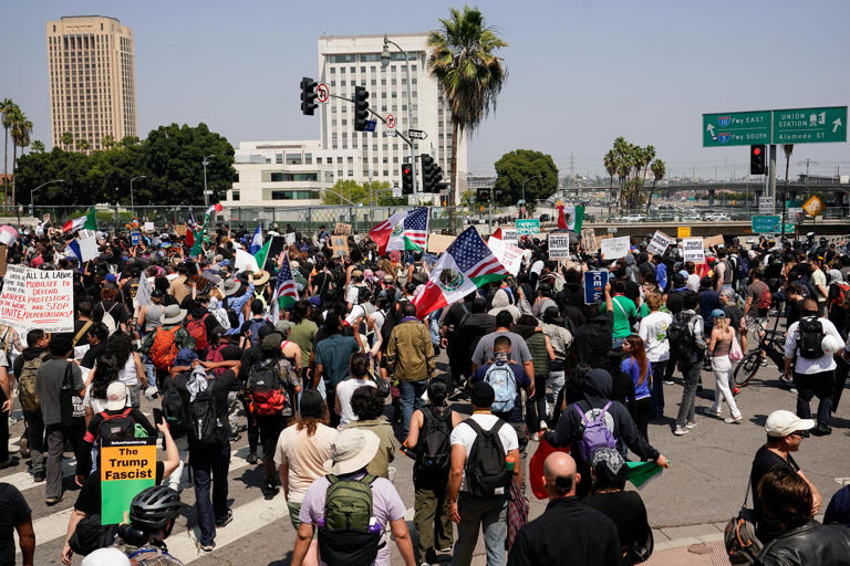 See photos: Protests continue in Los Angeles on Monday, June 9