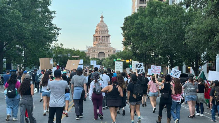Anti-ICE march held in solidarity with LA protests; Arrests made, DPS ...