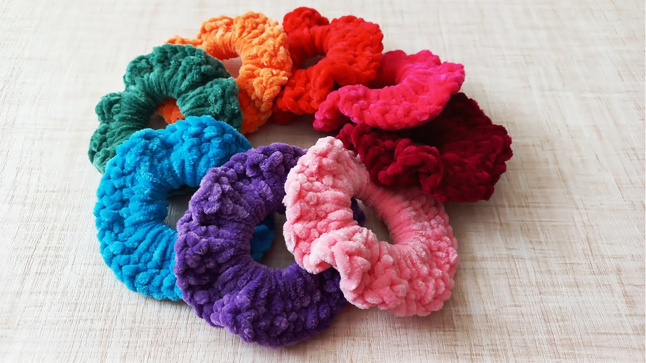 DIY Crochet Scrunchie | Velvet Hair Scrunchie Crochet Ideas