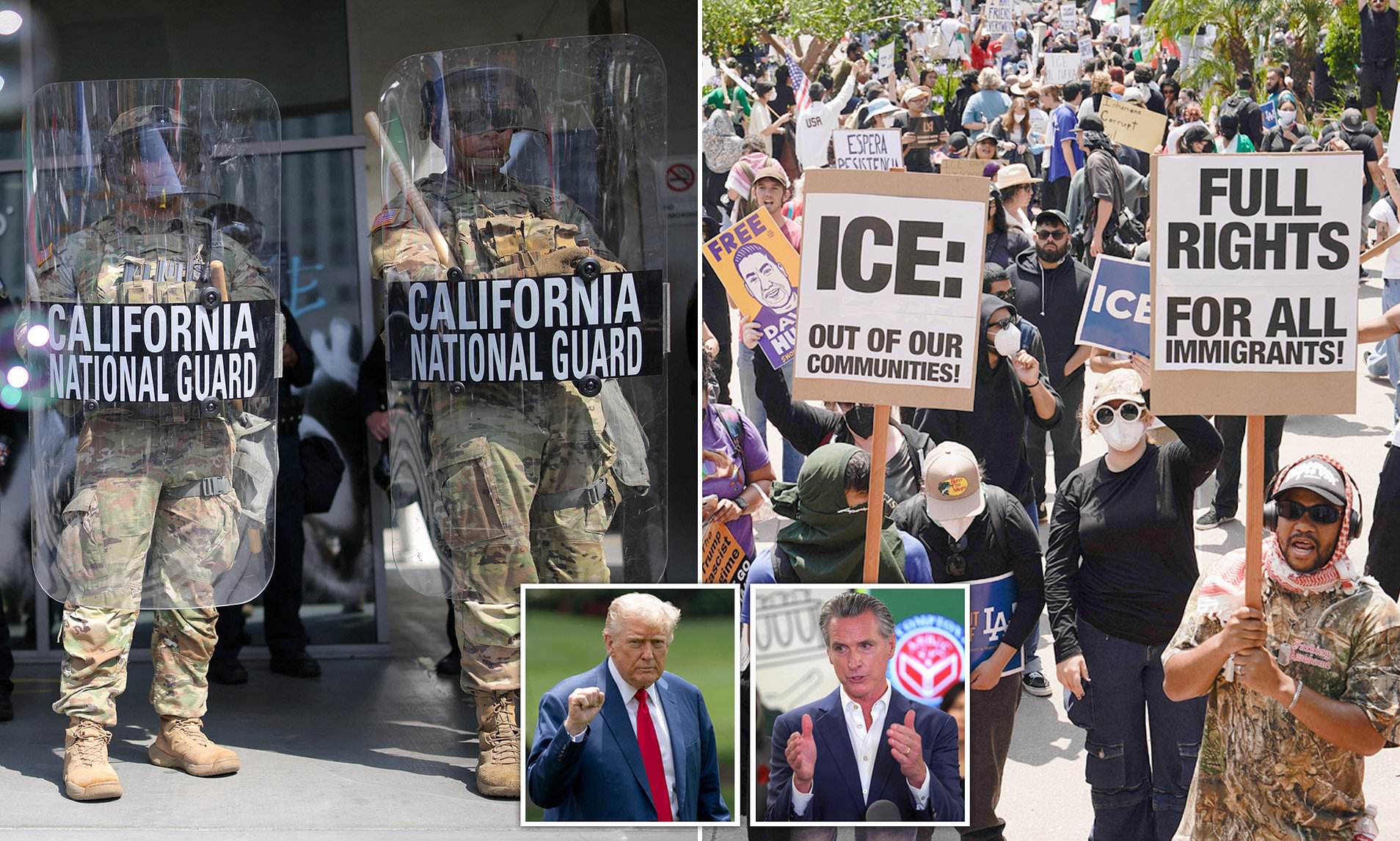 FBI manhunt for LA rioter who hurled rocks at ICE agents on freeway ...