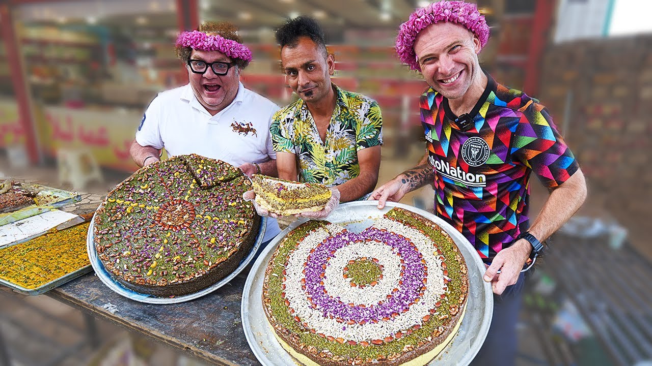 American Eats Iranian Food In Mirror Palace!! 7 Nuts Cake & Persian ...