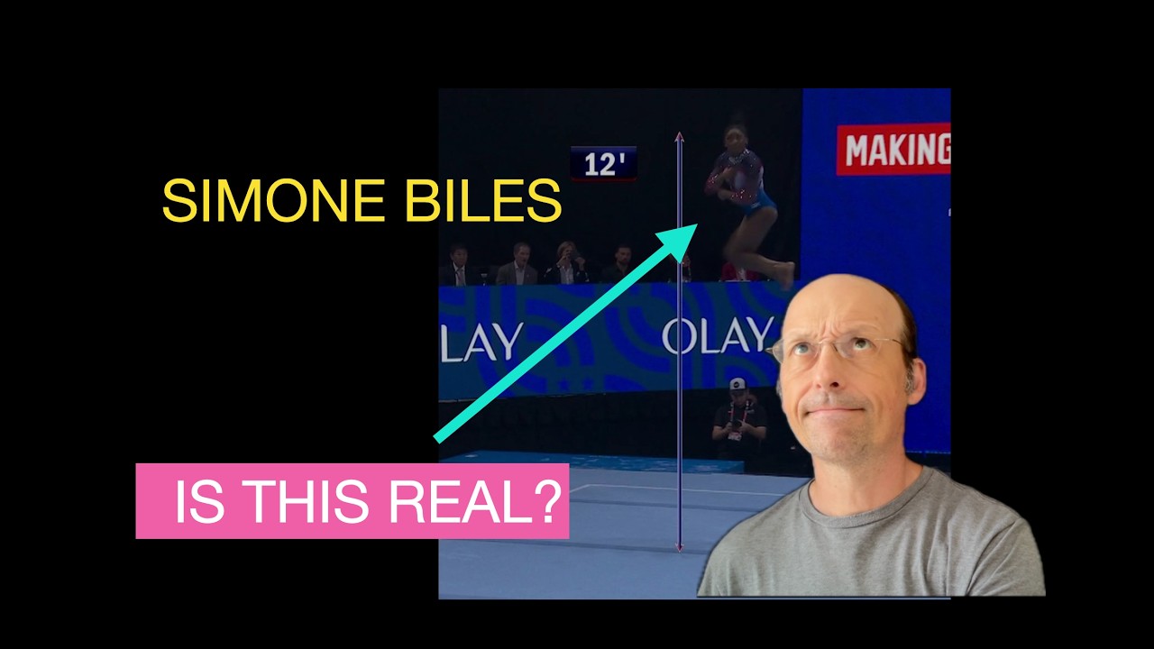 Video Analysis Physics; Does Simone Biles Really Jump 12 Feet High? Yes, and No.