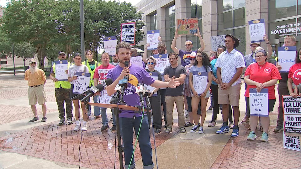 Supporters in Charlotte call for release of SEIU leader after ICE protests