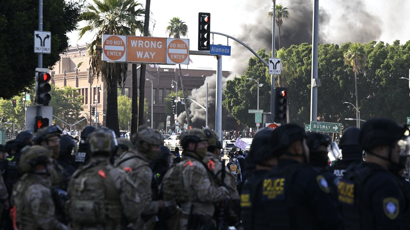 In photos: Trump deploys National Guard to LA as ICE raid protests ...