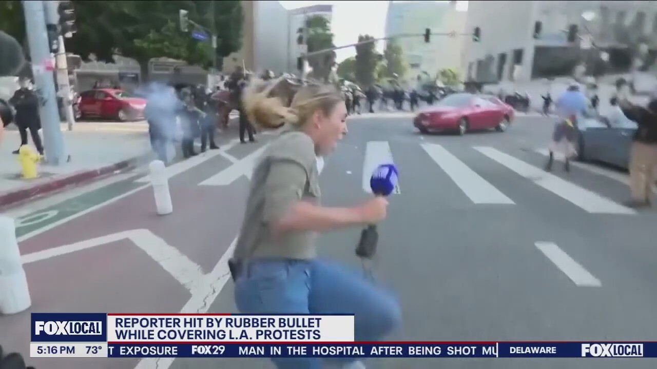LA ICE Protests: Reporter hit by rubber bullet