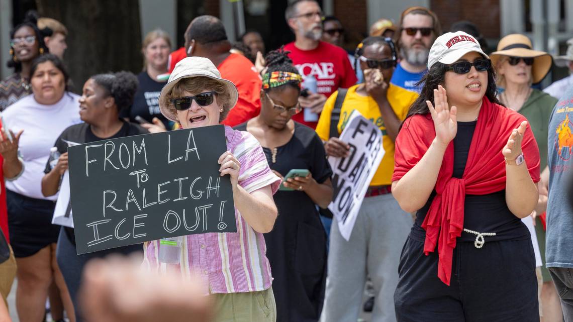 Activist groups gather in Raleigh in solidarity with Los Angeles ICE ...