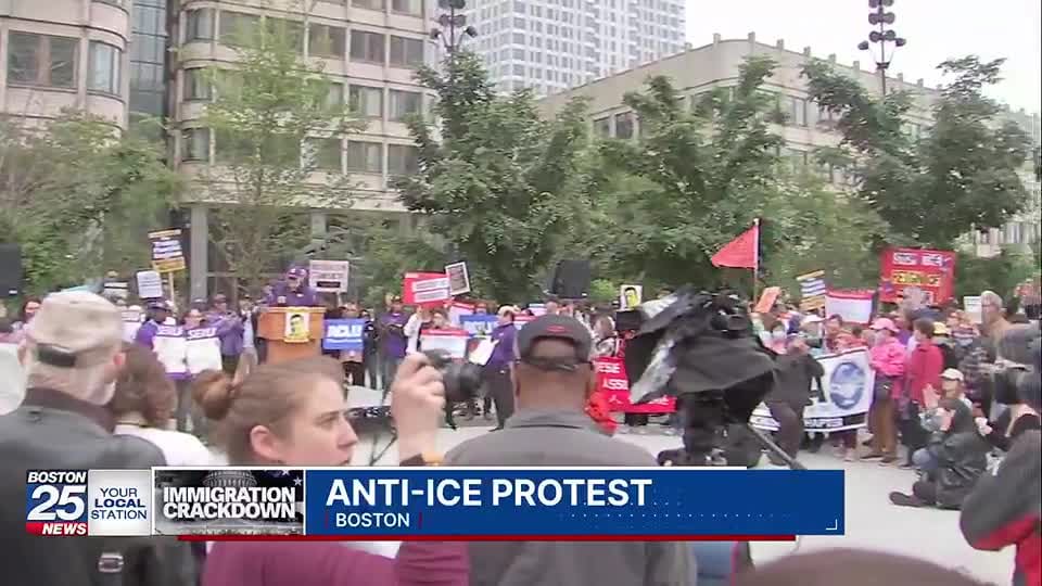 Hundreds in Boston rally in response to ICE raids, arrest of union ...