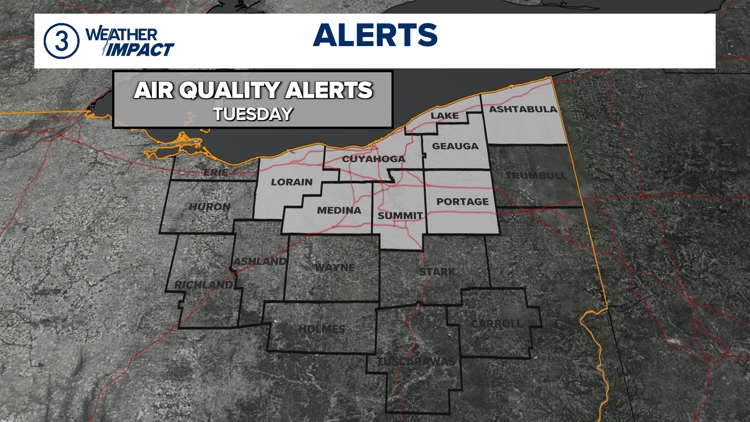 Air quality advisory issued for several Northeast Ohio counties Tuesday ...
