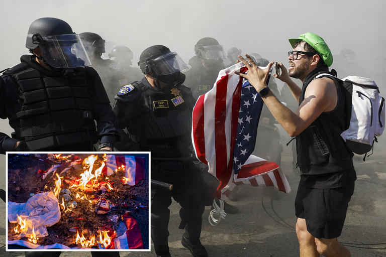 LA anti-ICE rioters enrage locals with revolting anti-American displays ...
