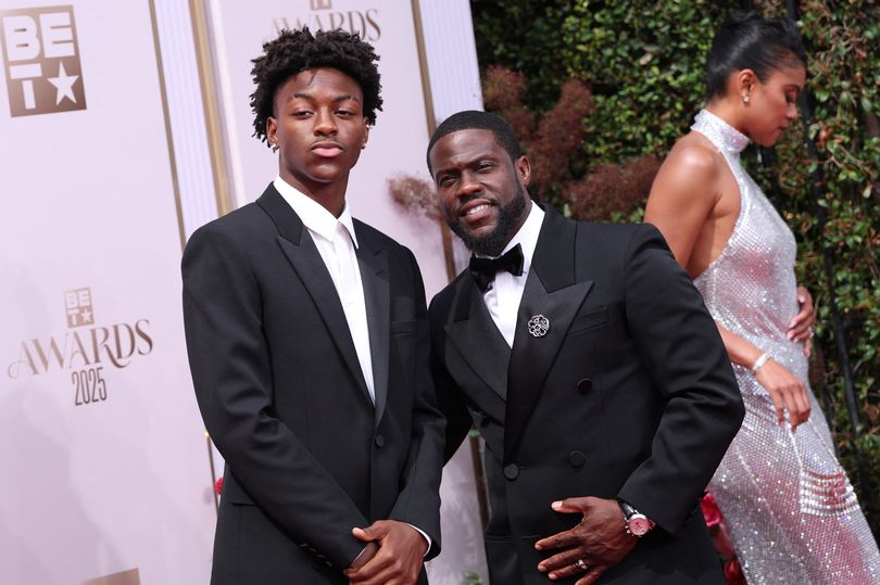 Kevin Hart's son, 17, towers over him on BET Awards red carpet as fans mock