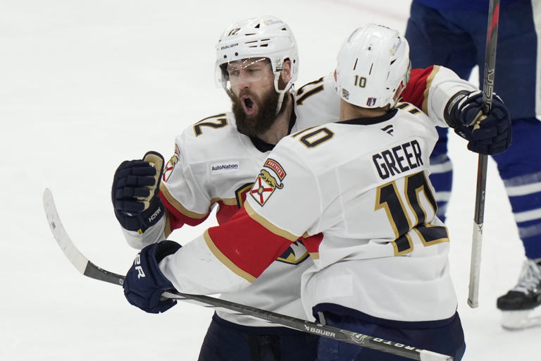 A.J. Greer makes his Stanley Cup Final debut for the Florida Panthers ...