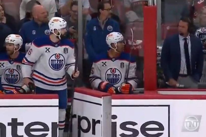 Oilers star loses his head after having glove snatched and tossed away ...