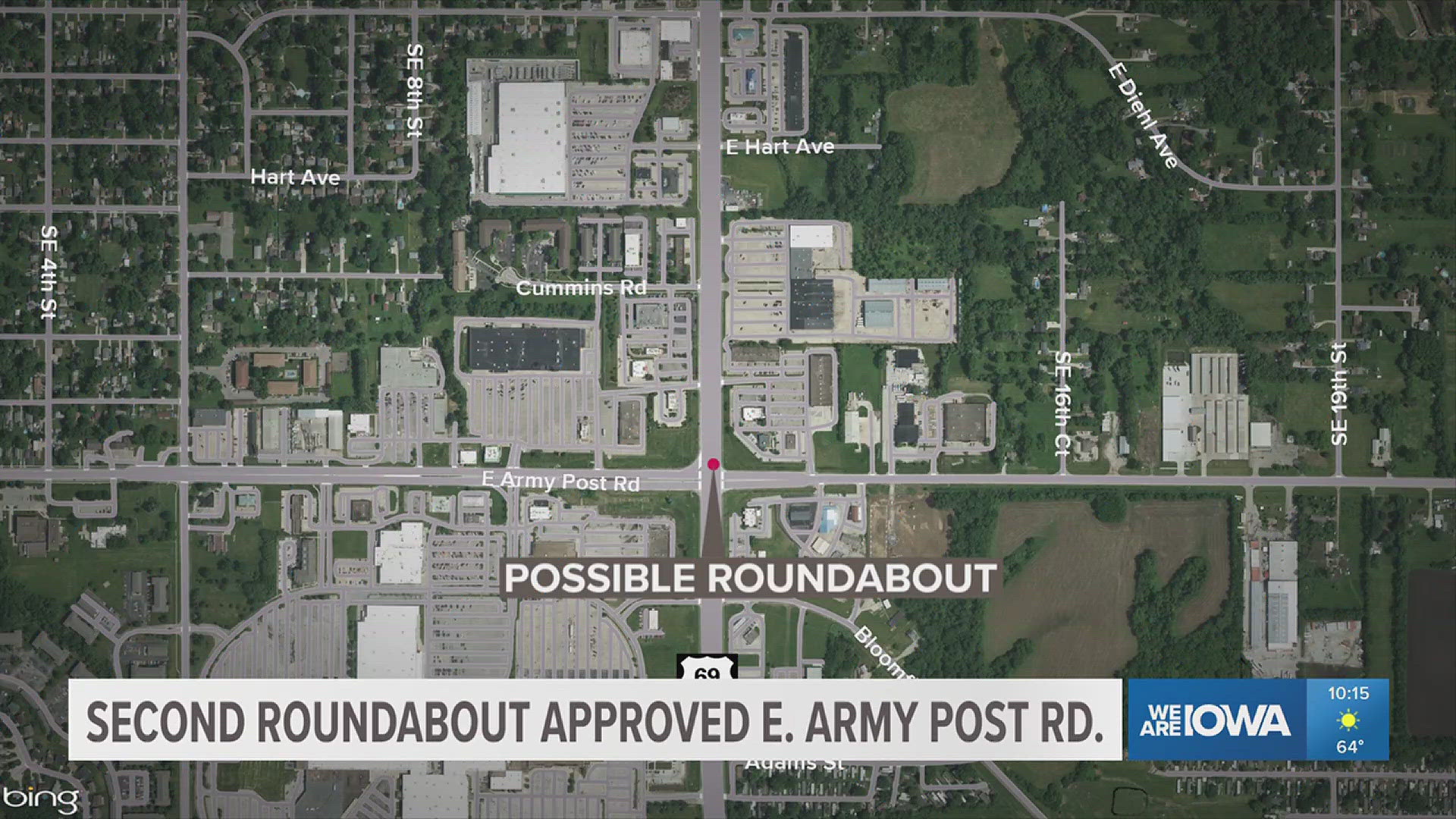Des Moines City Council approves second roundabout at E. Army Post Road