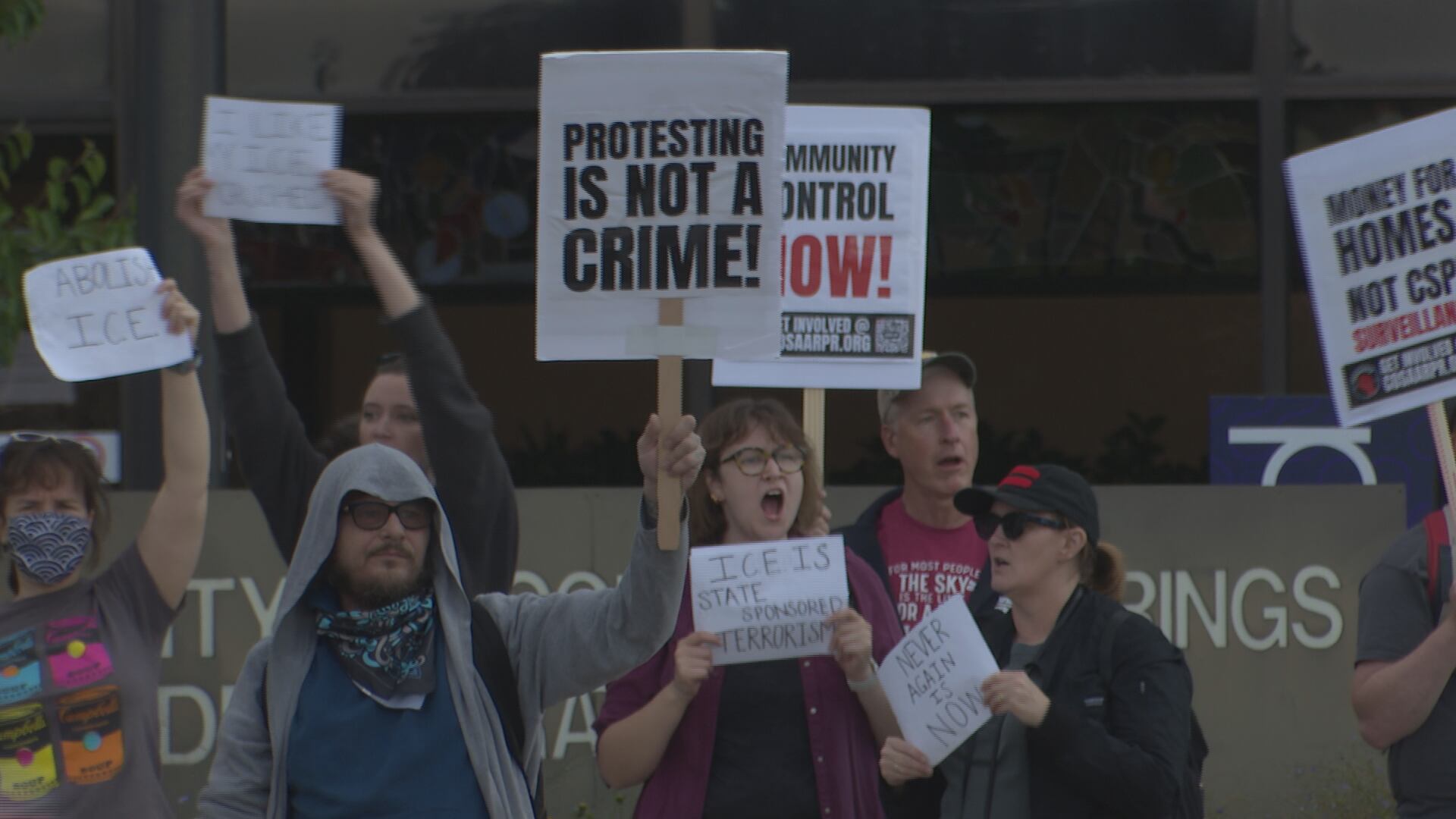 Protesters gather in downtown Colorado Springs in support of Los ...