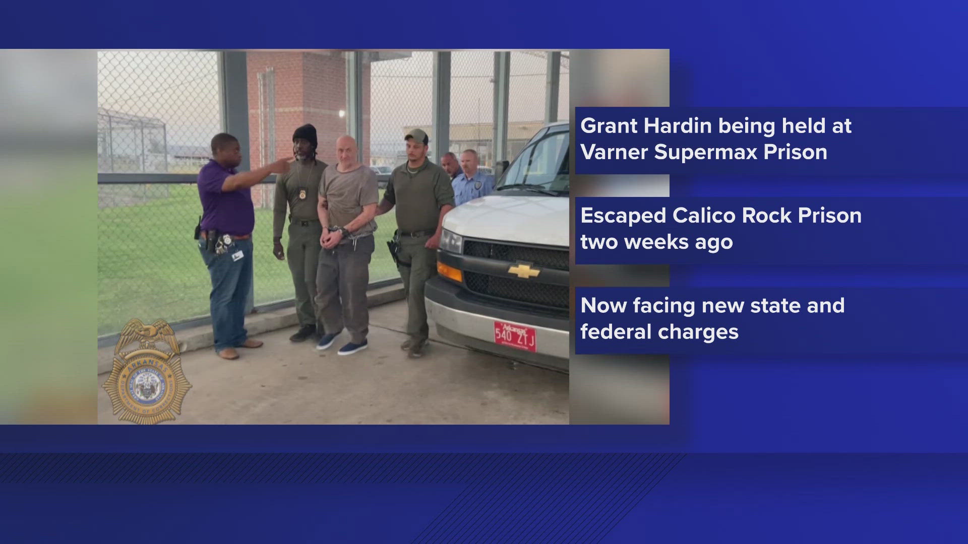 Escaped Arkansas inmate now held at Varner Supermax Prison