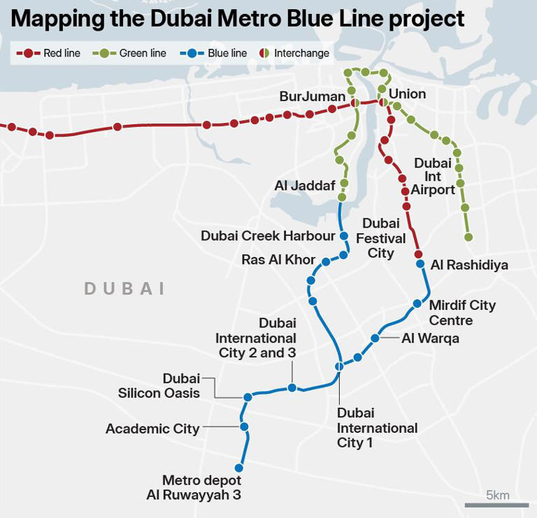 Dubai Metro Blue Line: Property prices set to surge in 20-minute city