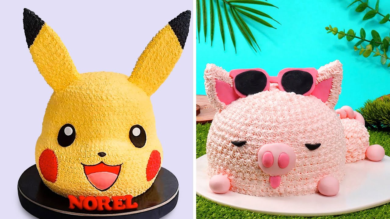 Pikachu Cake & Cool Pig Cake ⚡🐷 | Fun Character Cake Decorating Tutorial